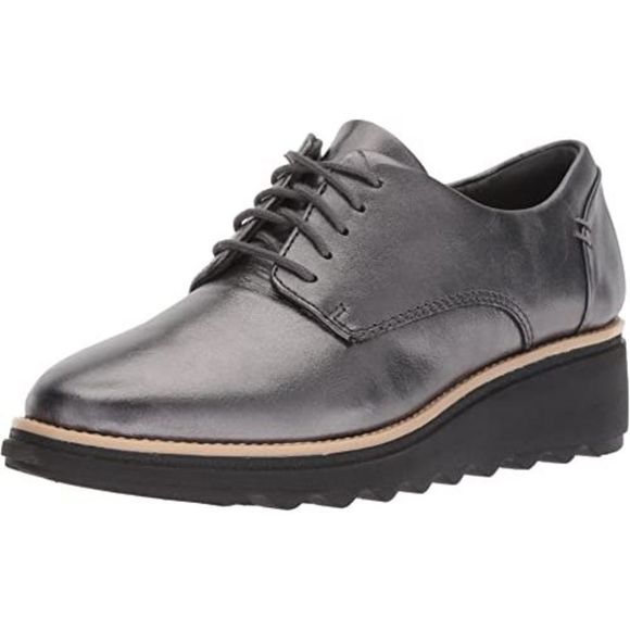 Clarks | Shoes | Clarkswomens Sharon Noel Oxford Gunmetal Metallic ...